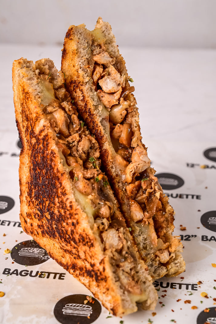 Chicken cheese toasties – 12” Baguette